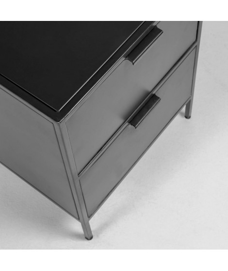Industrial black bedside table store