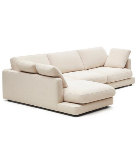 BIORN 4 seater sofa 300 cm with chaise longue in beige chenille