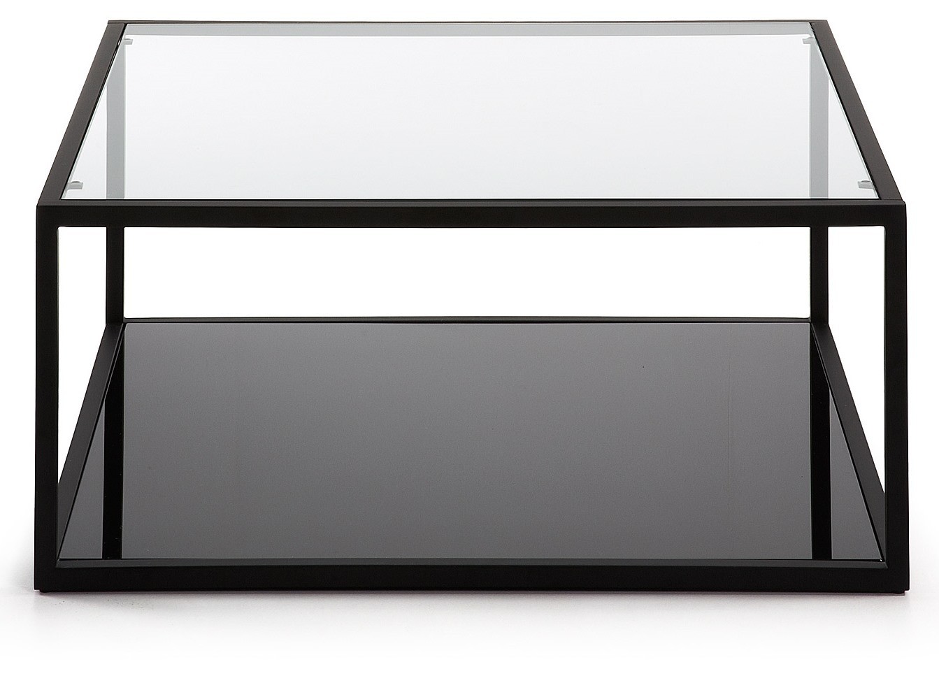 Square black glass side table store